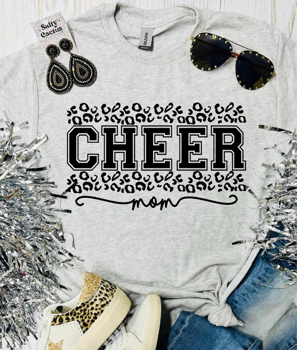 Cheer Mom Leopard Print Ash Grey Tee – The Savvy Cactus Co